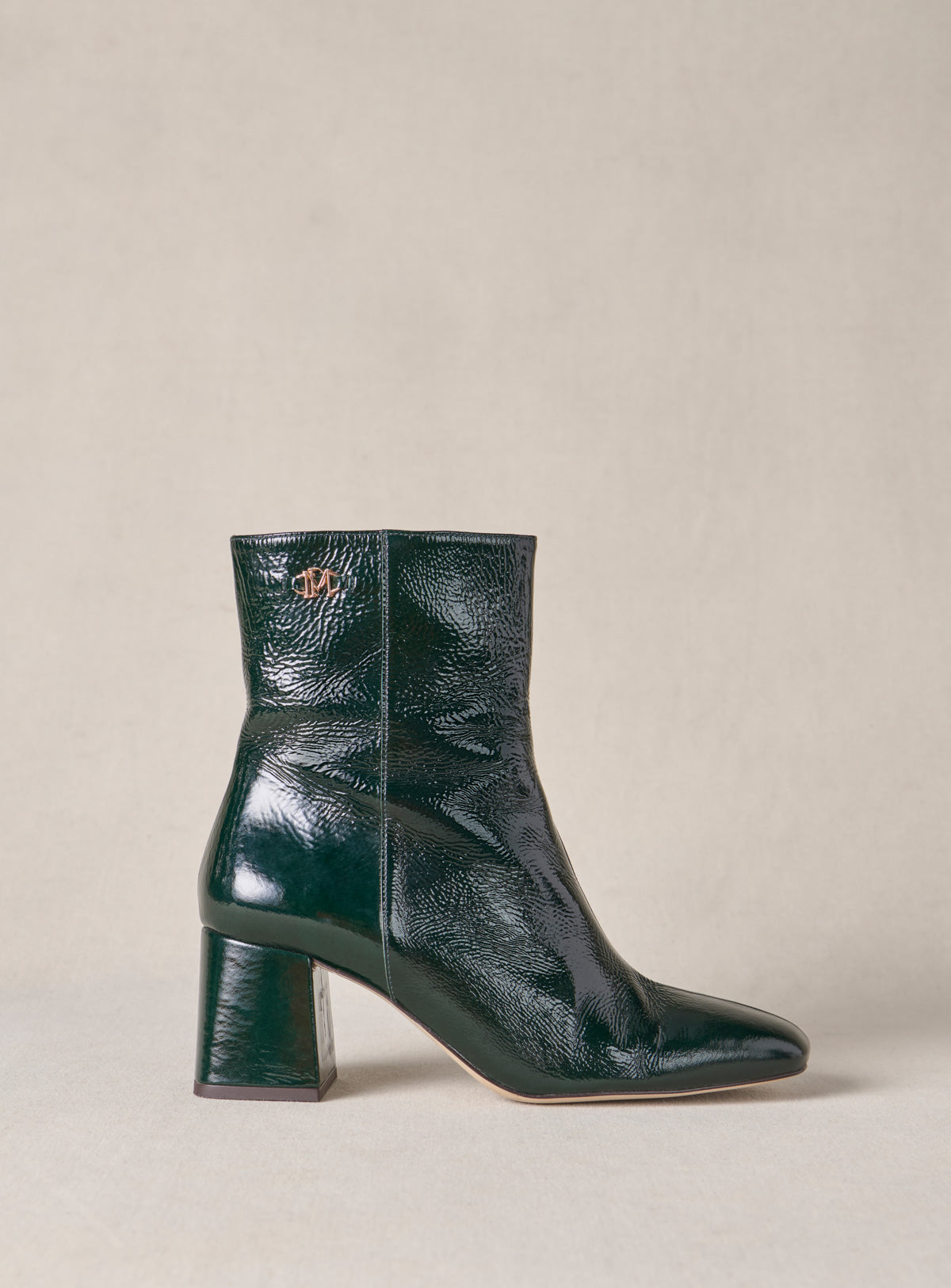 Cally : Bottines Vernies en Cuir, Vert - Petite Mendigote